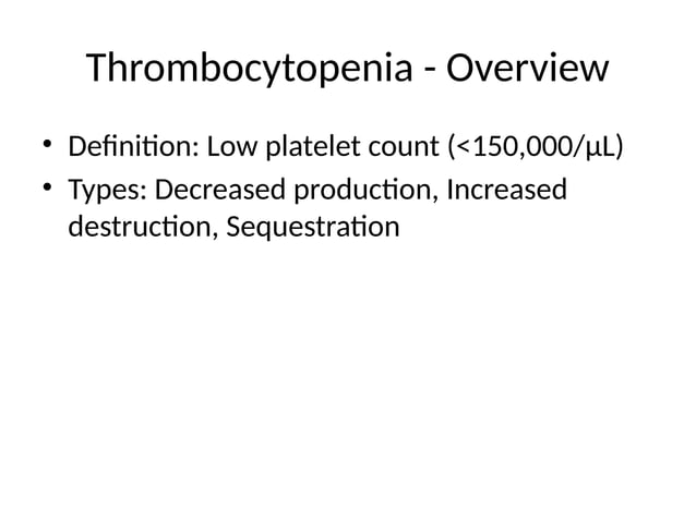 Thrombocytopenia, acute and chronic leukemias, bleeding and clotting ...