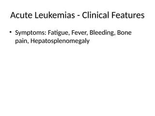 Thrombocytopenia, acute and chronic leukemias, bleeding and clotting ...