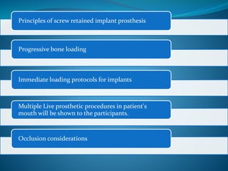 Clinical implant course | PPTX