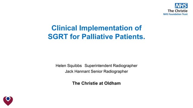 Clinical implementation of Surface Guided Radiotherapy (SGRT) for ...