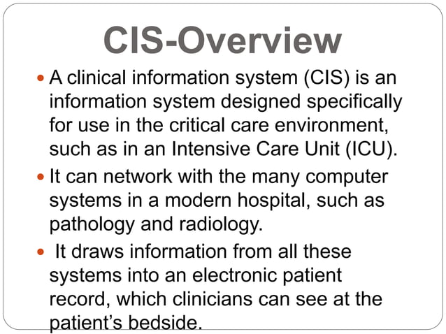 Clinical Information system | PPTX | Healthcare Industry | Industries