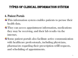 CLINICAL INFORMATION systems free days. | PPTX