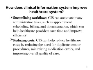 CLINICAL INFORMATION systems free days. | PPTX