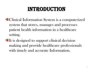 CLINICAL INFORMATION systems free days. | PPT