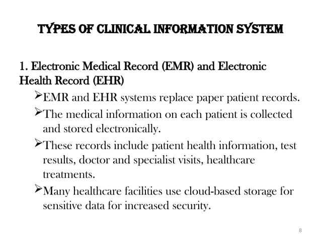 CLINICAL INFORMATION systems free days. | PPT