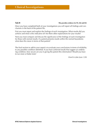 Clinical Investigations Assignment | PDF