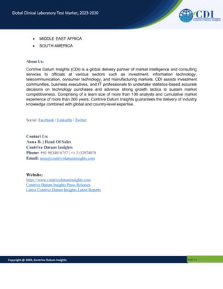 Clinical Laboratory Test Market Competitive Research And Precise ...