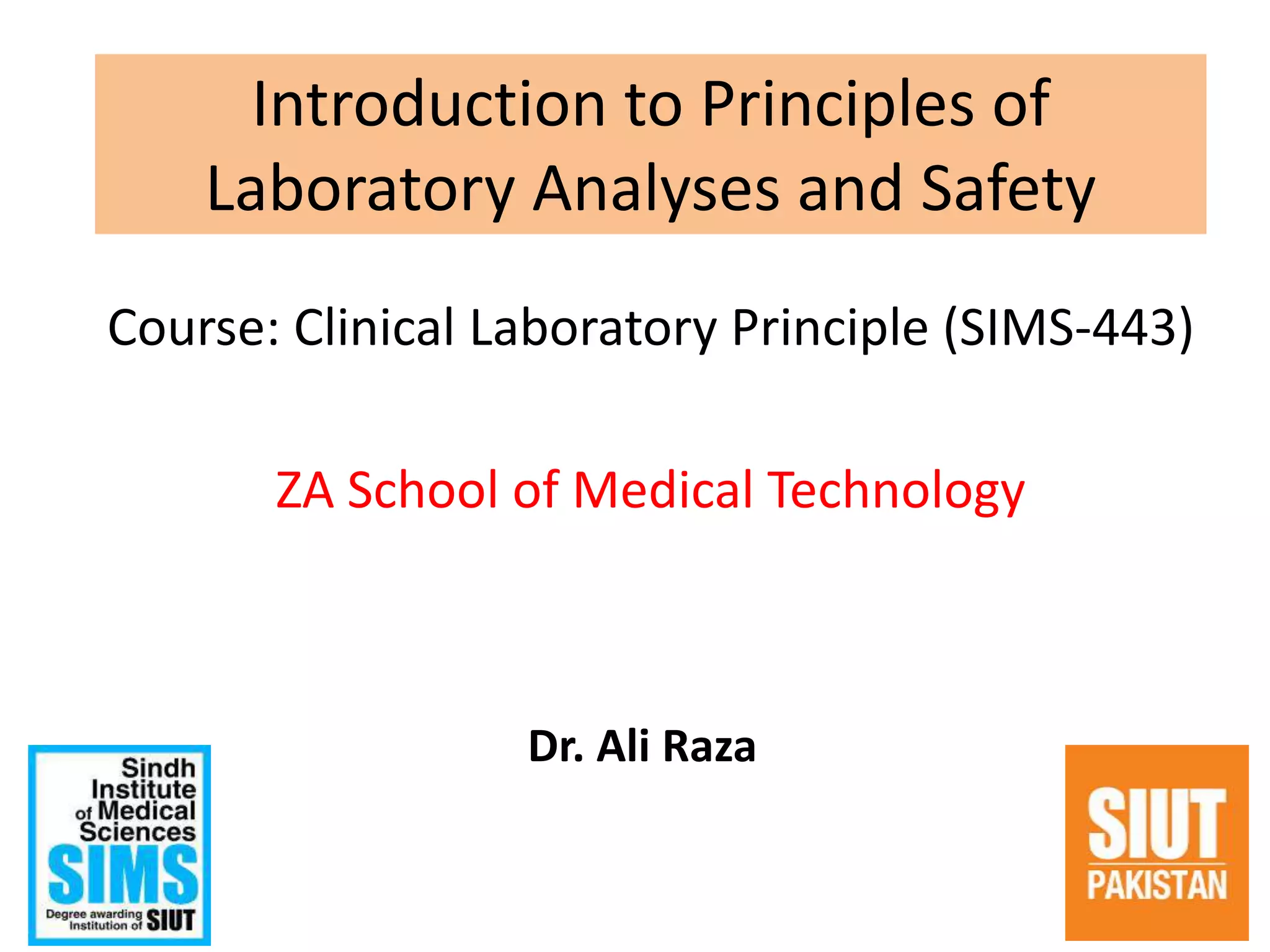 Clinical lab principles, chapter 2 introduction to principles of lab ...