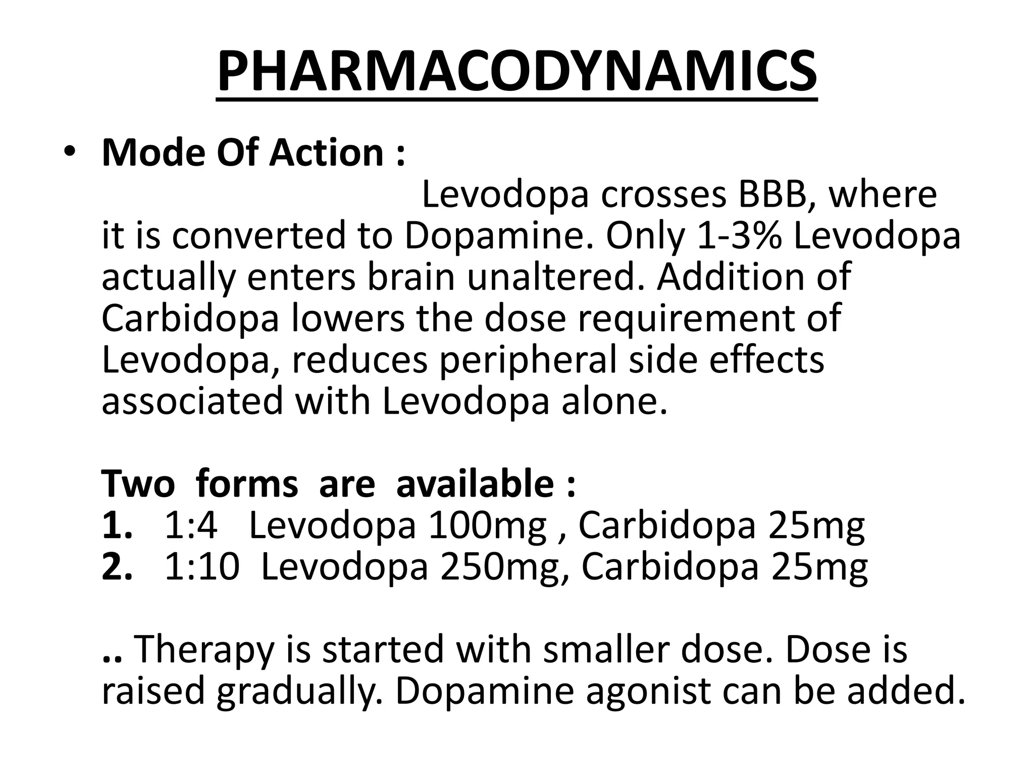 Clinical Pharmacy - Drug Profile of Levodopa | PPTX