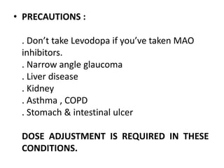 Clinical Pharmacy - Drug Profile of Levodopa | PPTX