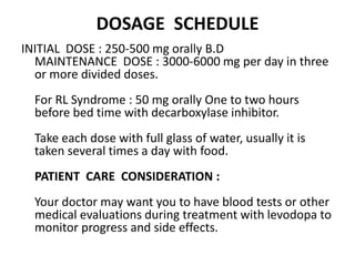 Clinical Pharmacy - Drug Profile of Levodopa | PPTX