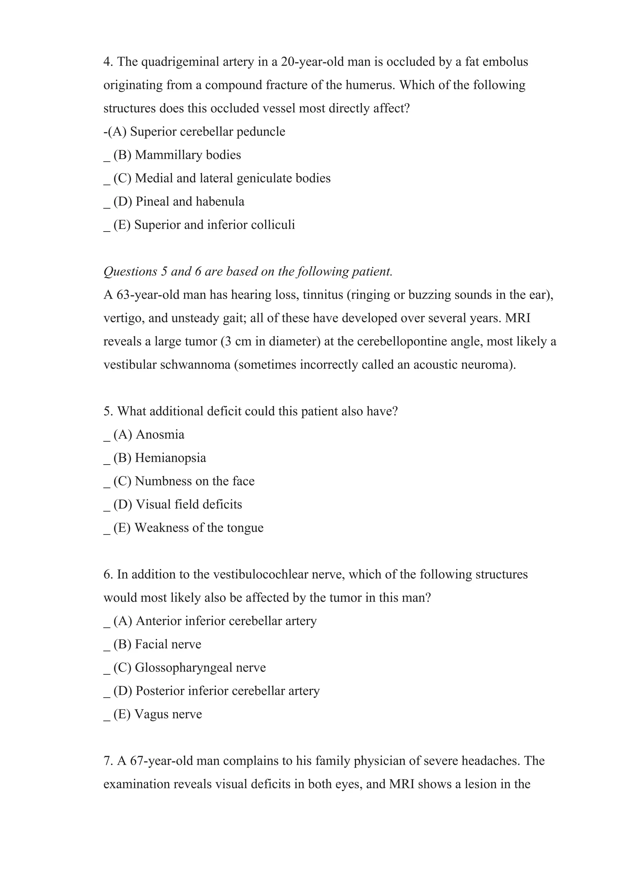 Clinically Based Questions on morphology of the brain Part 1 | PDF
