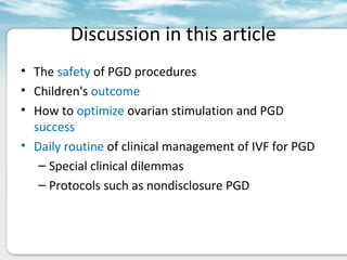 Clinical manaement of in vitrofertilizatonwithpreimplantation ...