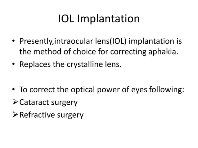 Clinical Management of Aphakia and Pseudophakia.pptx | Eye and Vision ...