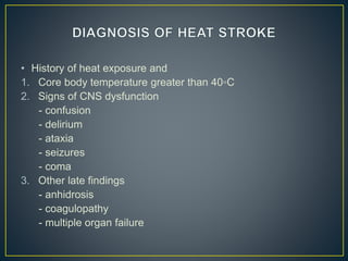 Clinical management of heat related illness, moh | PPTX