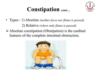 Clinical Manifestations of Intestinal Obstruction (Constipation) | PPTX