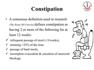 Clinical Manifestations of Intestinal Obstruction (Constipation) | PPTX