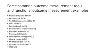 Clinical measurement scales in physical therapy | PPTX