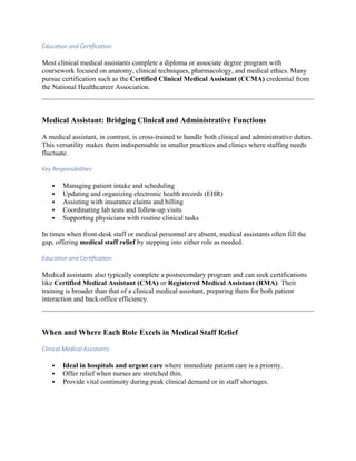 Clinical Medical Assistant vs Medical Assistant Understanding the Key ...