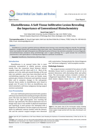 Elastofibroma: A Soft Tissue Infiltrative Lesion Revealing the ...