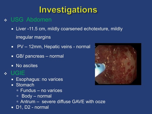 GASTRIC ANTRAL VASCULAR ECTASIA | PPTX | Blood Disorders | Diseases and ...