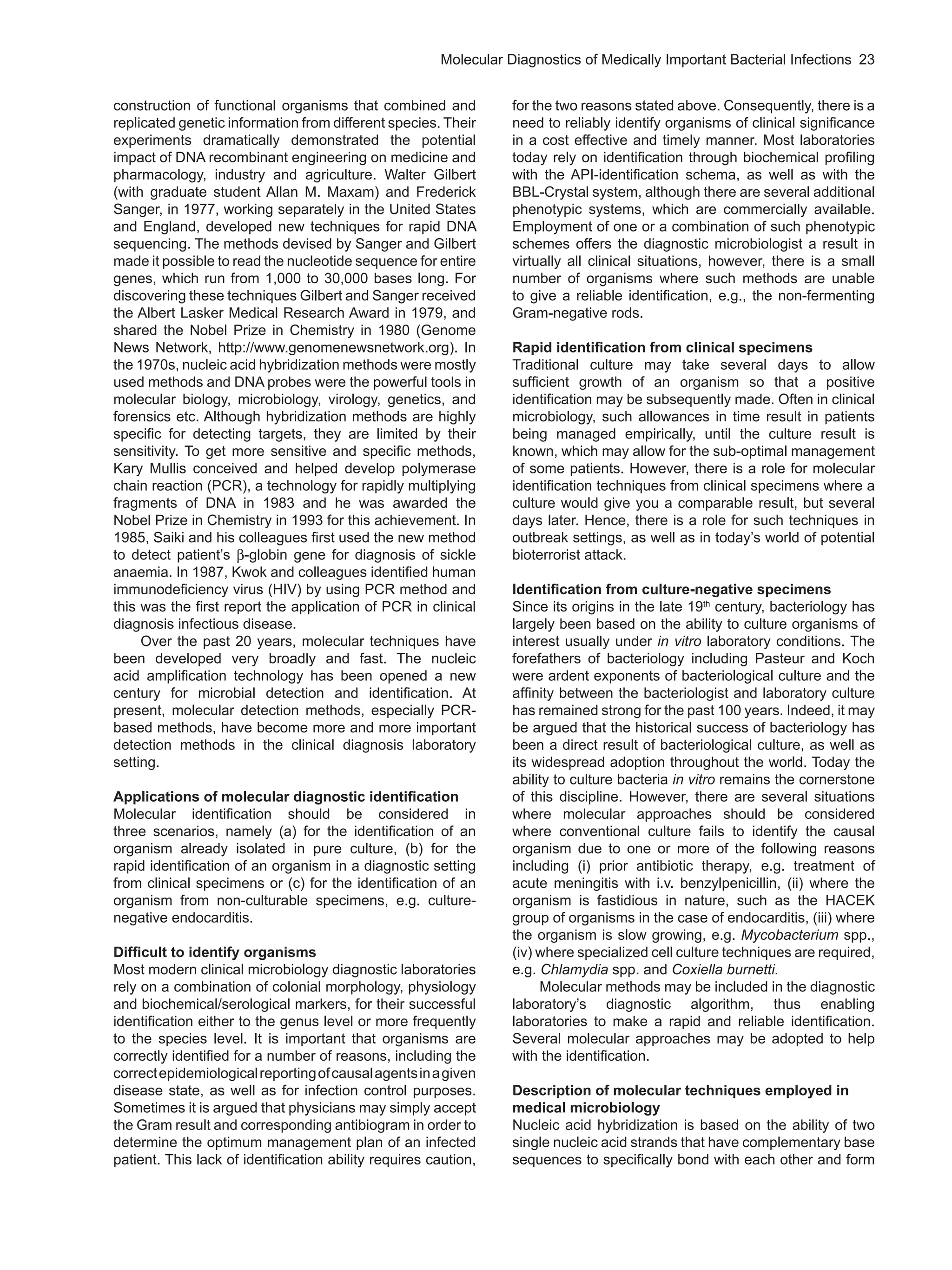 Clinical microbiology and molecular techniques | PDF
