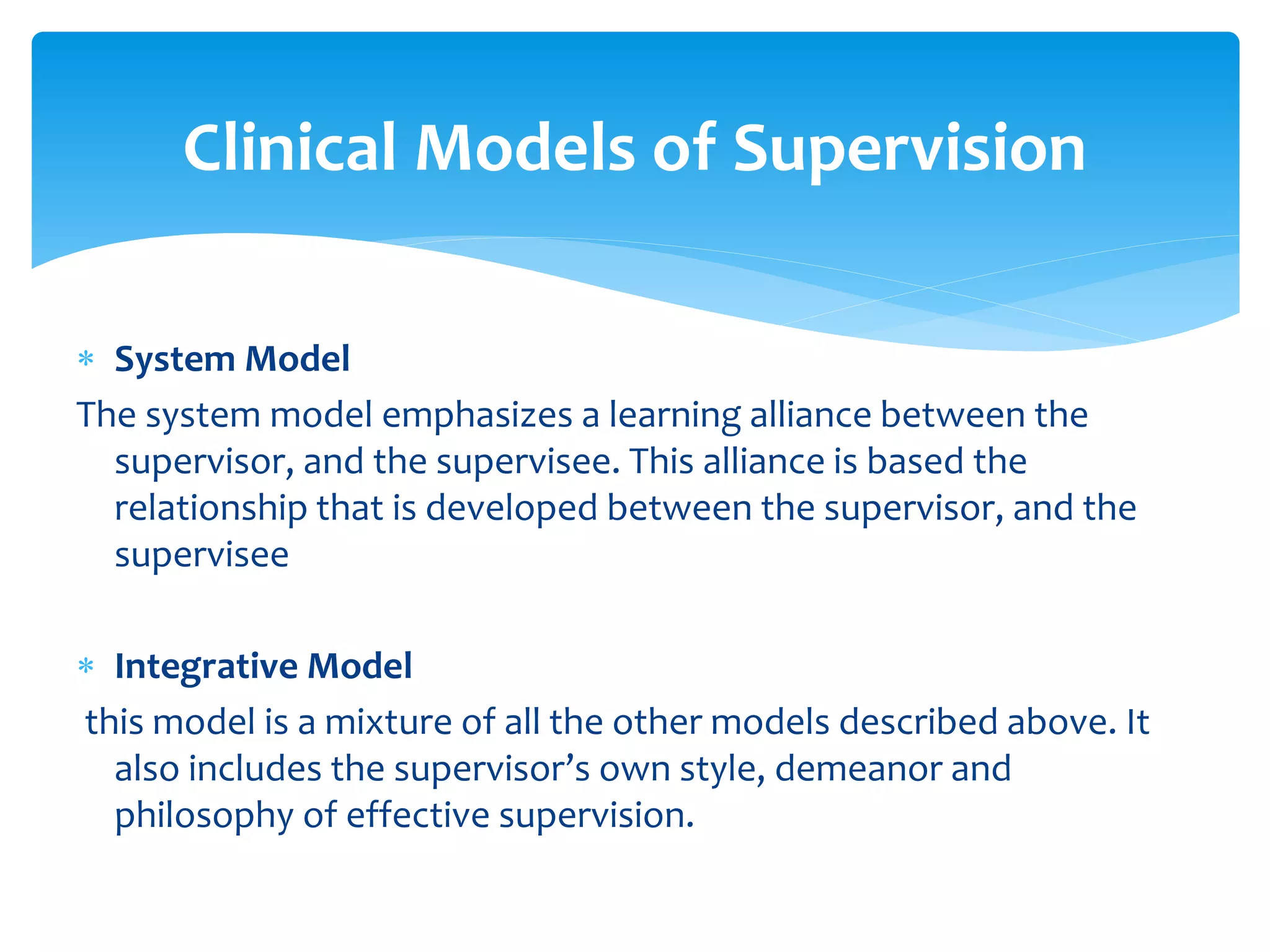 Clinical Model of Supervision | PPTX