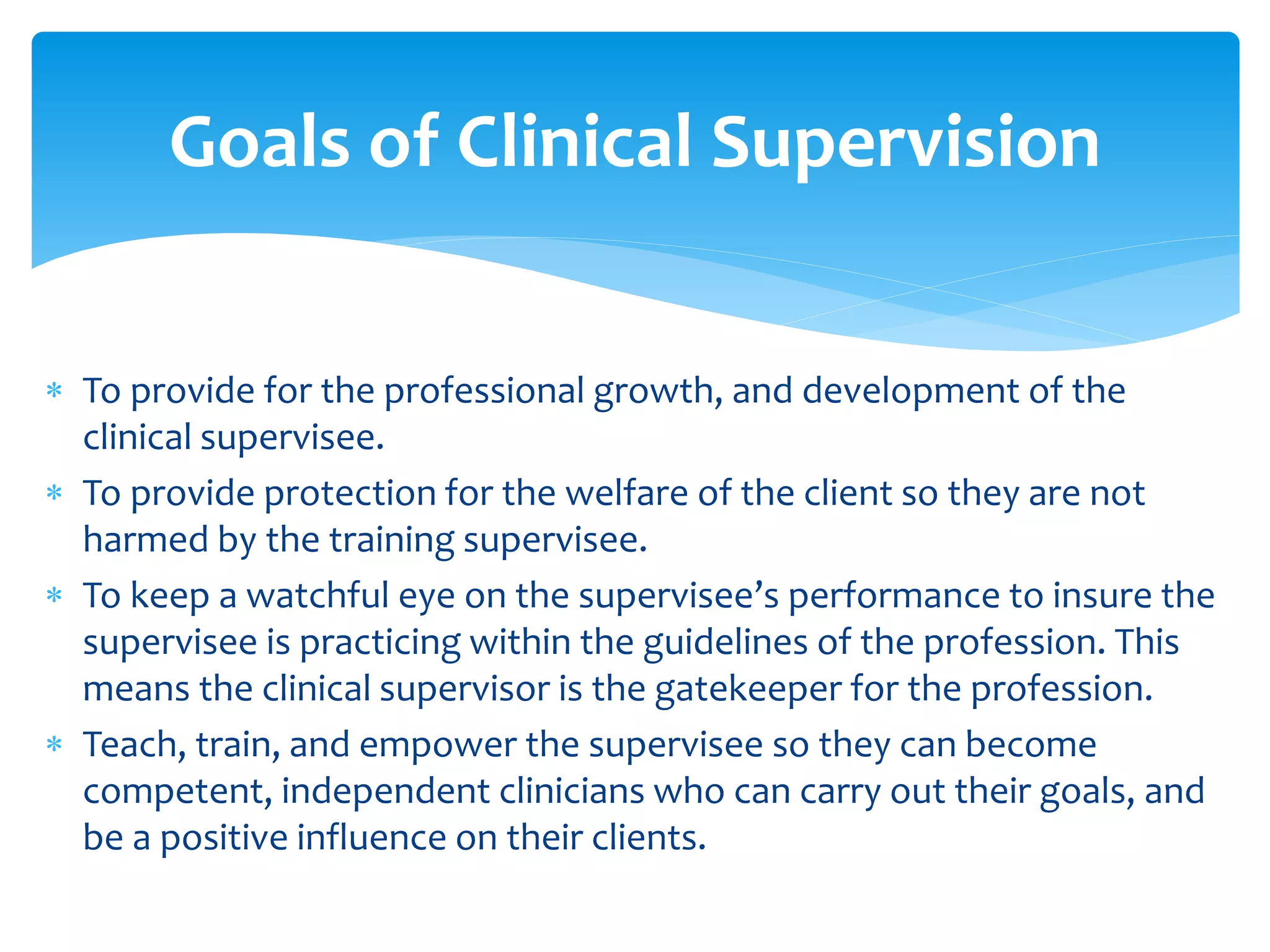 Clinical Model of Supervision | PPTX