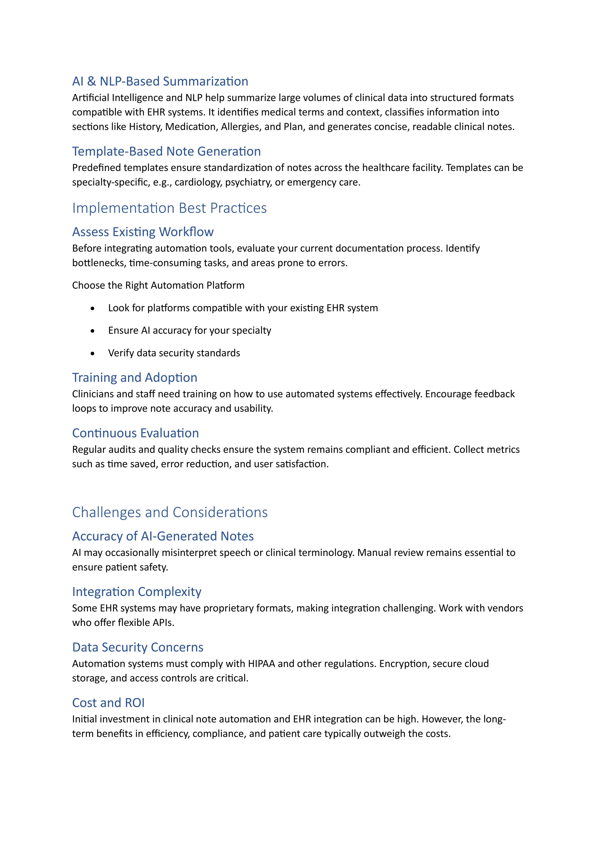 Clinical Notes Automation & EHR Integration for Modern Healthcare | PDF