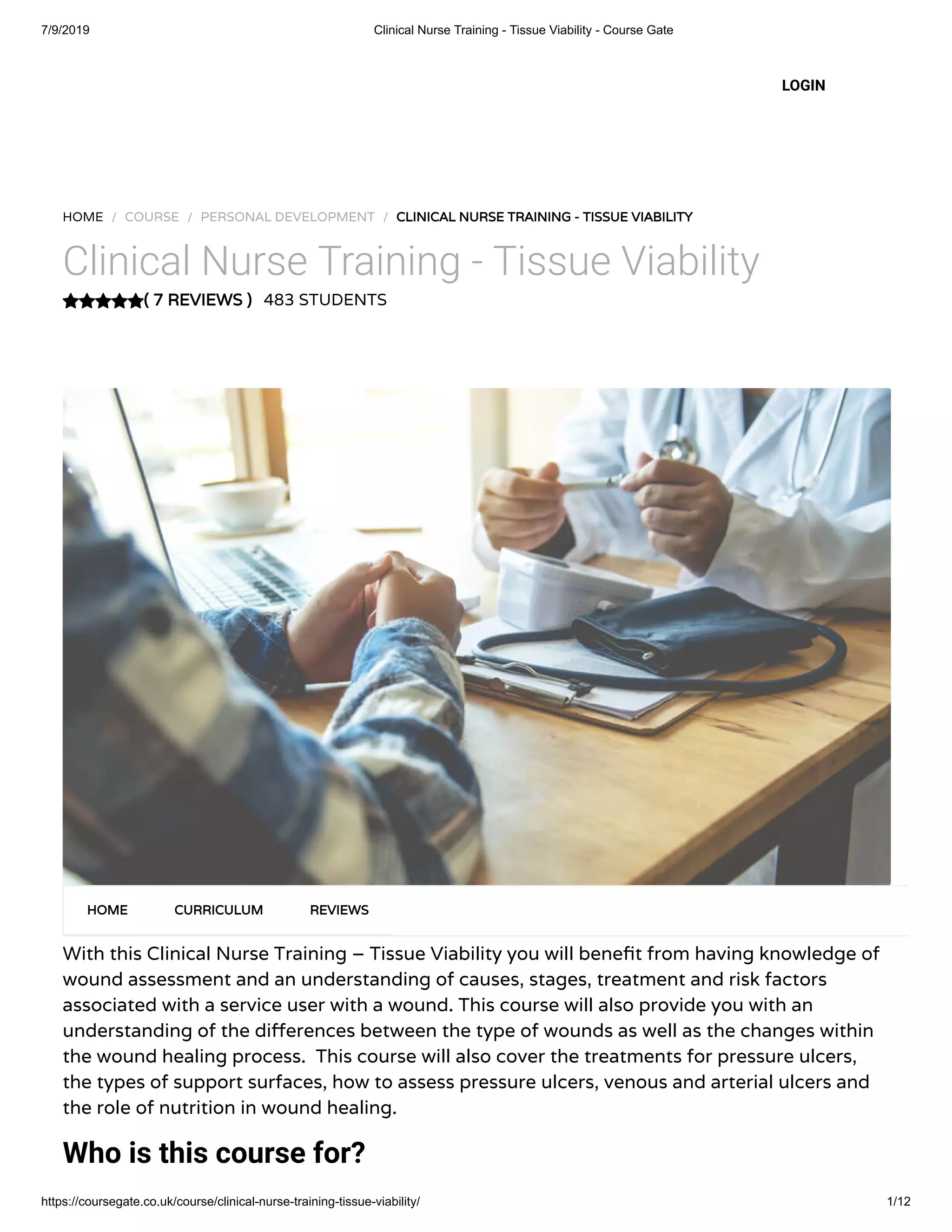 Clinical Nurse Training - Tissue Viability - Course Gate | PDF ...