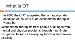 CLINICAL OCCUPATIONAL THERAPY 1 (PSYCHOSOCIAL) 2020_2021.pptx