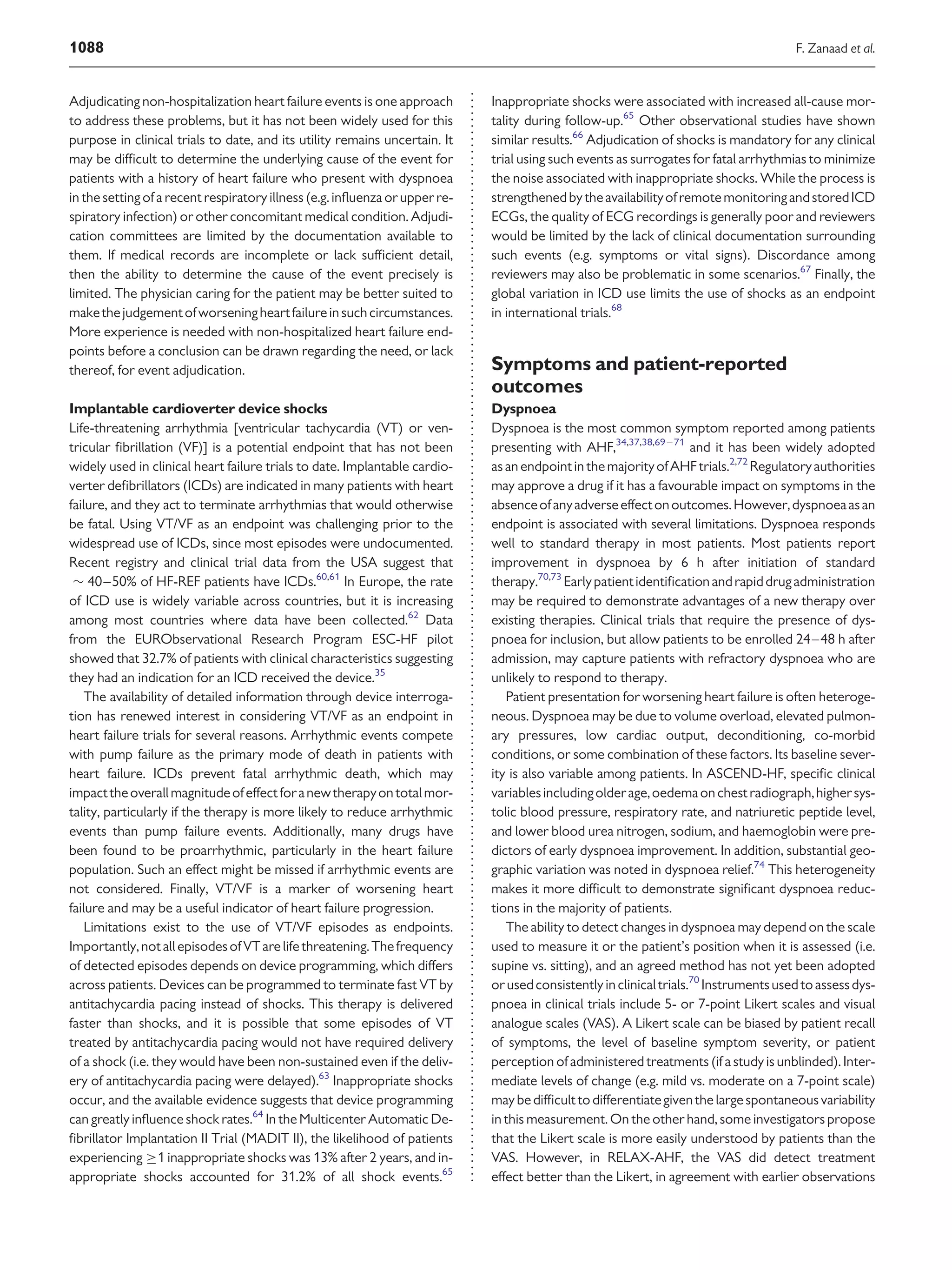 Clinical outcome endpoints in hf trials | PDF | Heart and ...