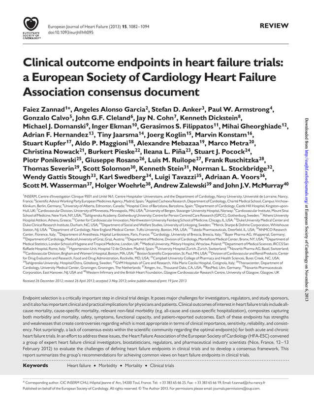 Clinical outcome endpoints in hf trials | PDF | Heart and ...