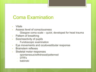 Clinical path phys(neurologic coma) | PPTX