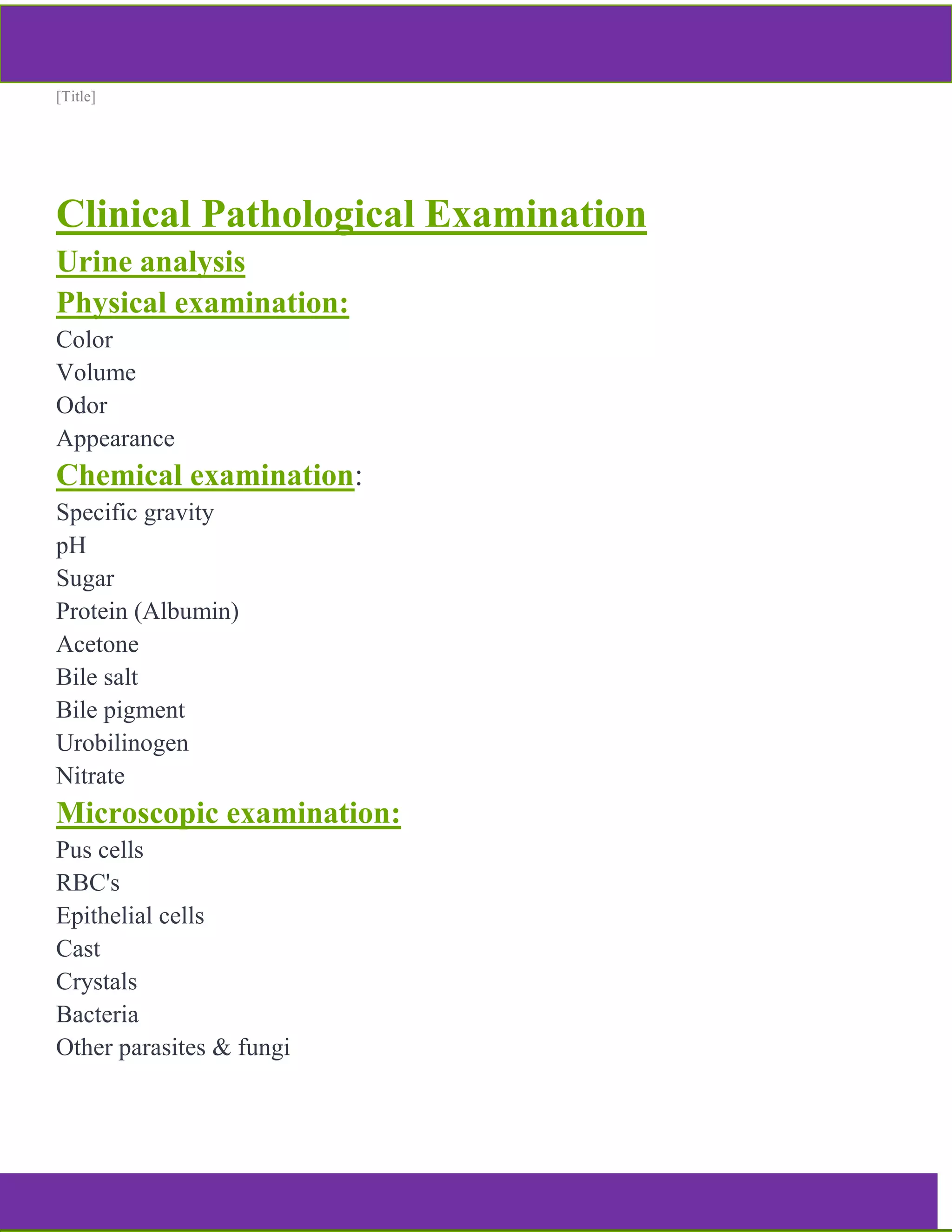 Clinical pathology Notes | PDF