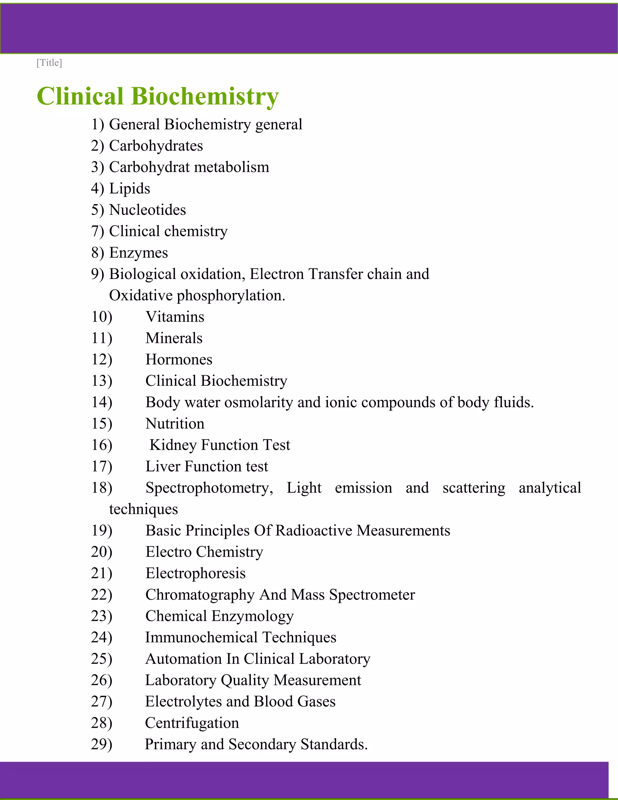 Clinical pathology Notes | PDF