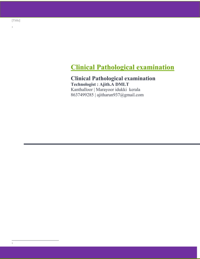 Clinical pathology Notes | PDF | Blood Disorders | Diseases and Conditions