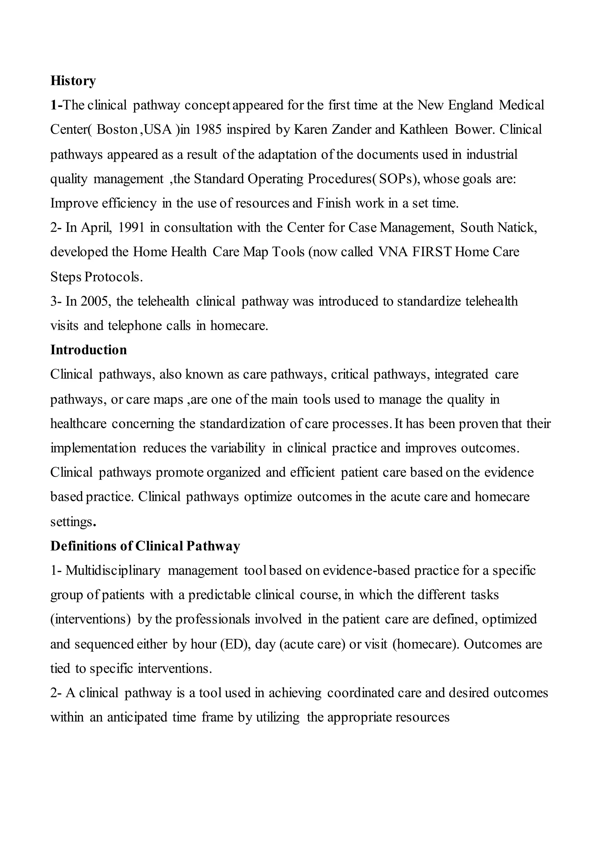 Clinical pathway | DOCX