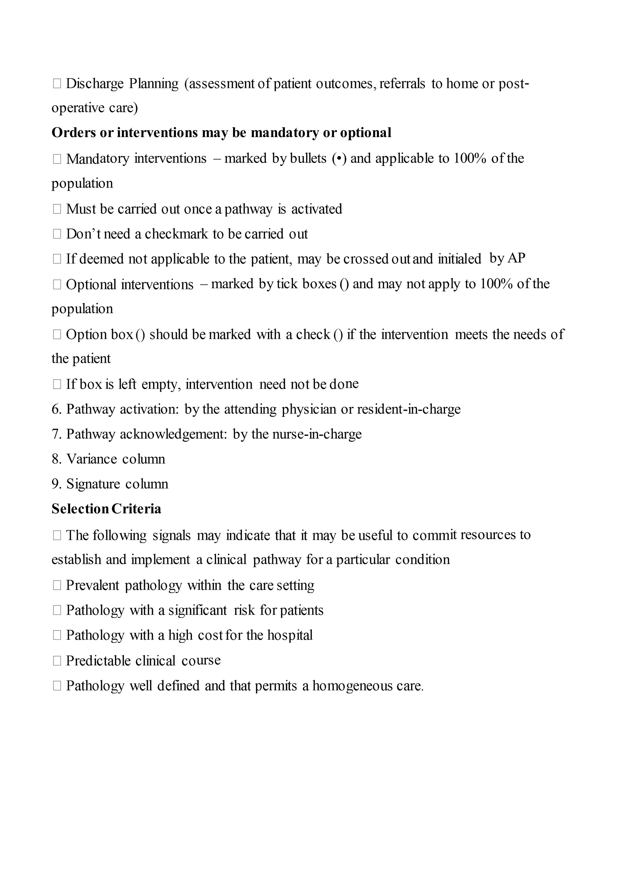 Clinical pathway | DOCX