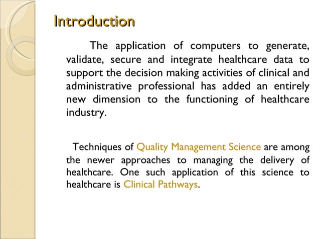 Clinical Pathways | PPT | Healthcare Industry | Industries