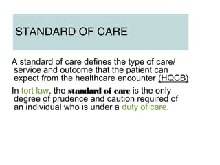 Standard of care / Standard of Practice / Clinical Guideline/ Clinical ...