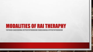 Clinical patients rai | PPTX | Thyroid Disorders | Endocrine and ...