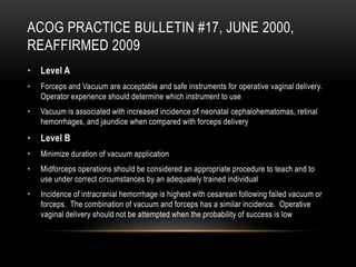 Clinical pelvimetry and Forceps Assisted Vaginal Delivery | PPT