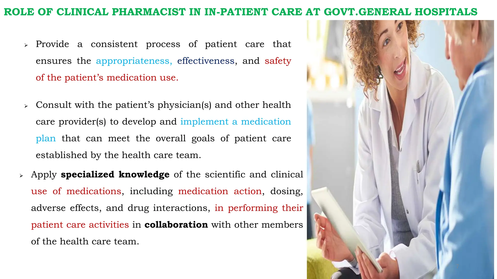 CLINICAL PHARMACIST ROLE IN GOVT.GENERAL HOSPITLAS IN INDIA.pptx