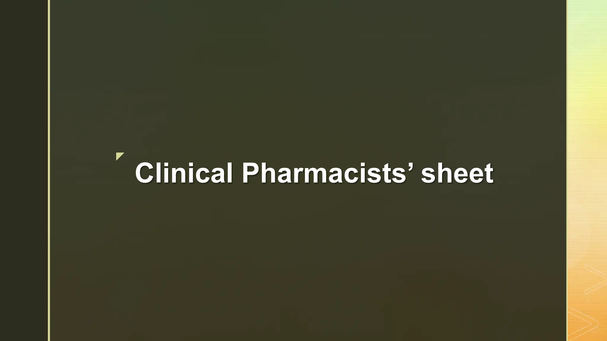 Clinical pharmacists’ sheet & ECPS.pptx