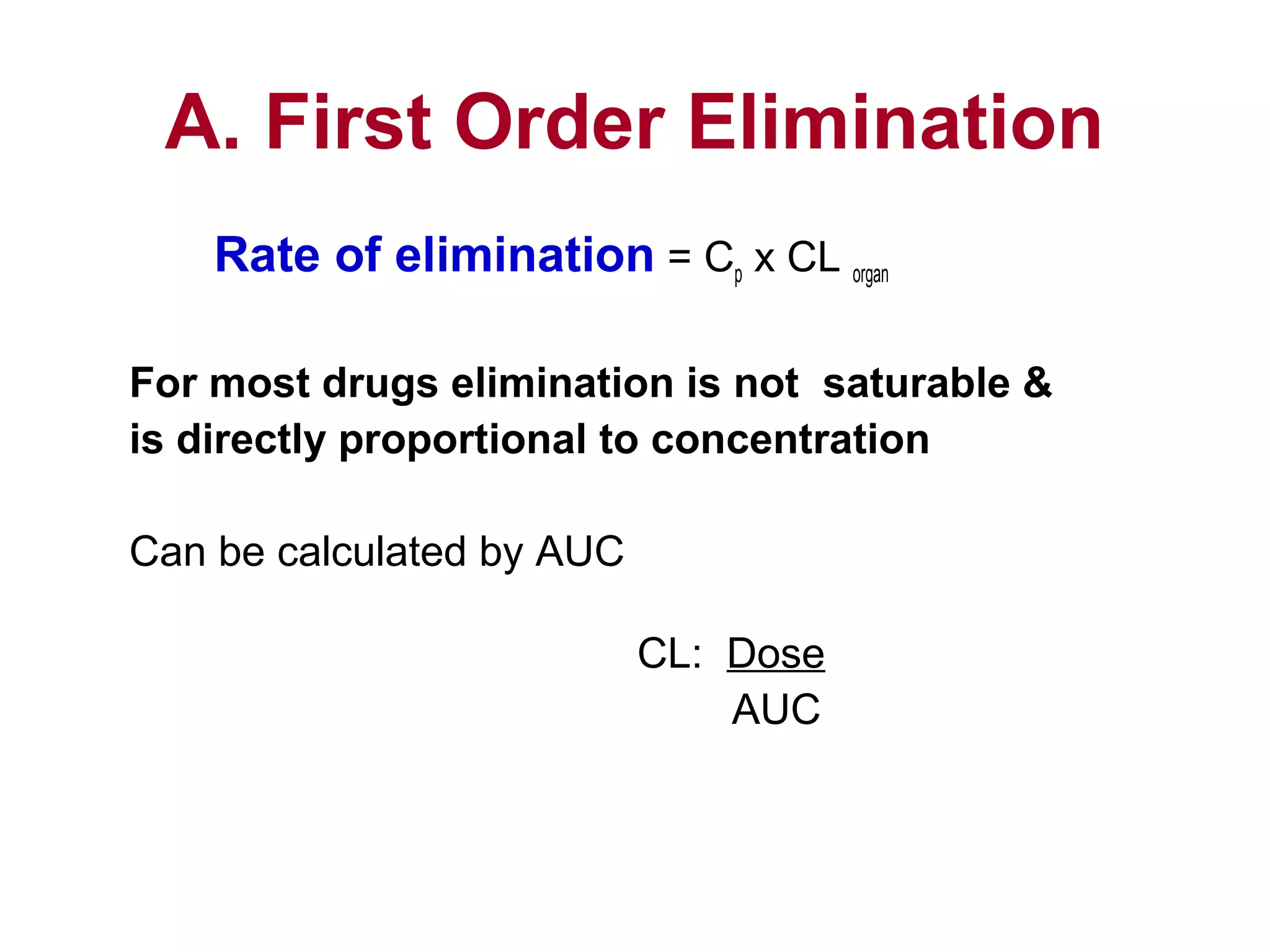 Clinical pharmaco kinetics 1 bioavailability, 1st pass, renal clearance ...