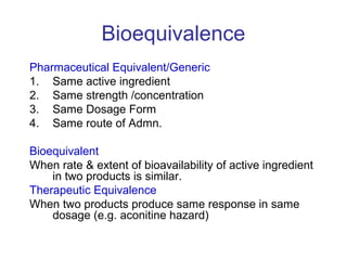 Clinical pharmaco kinetics 1 bioavailability, 1st pass, renal clearance ...