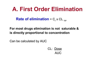 Clinical pharmaco kinetics 1 bioavailability, 1st pass, renal clearance ...