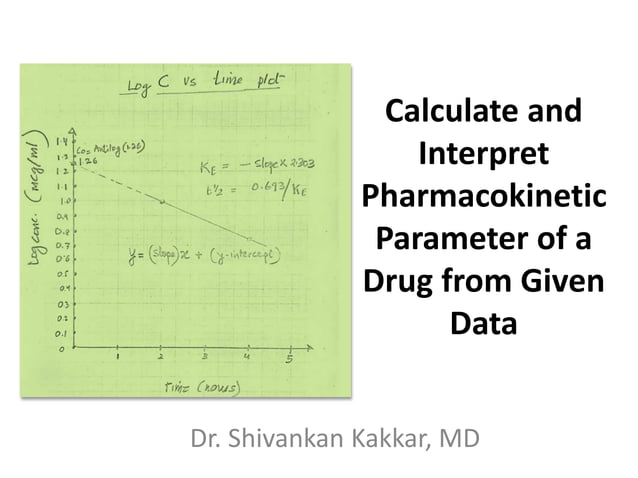 Calculate and Interpret Pharmacokinetic Parameters of a Given Drug ...