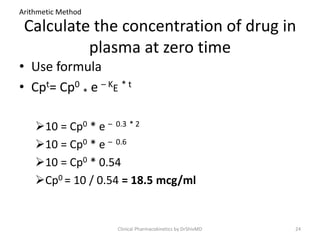 Calculate and Interpret Pharmacokinetic Parameters of a Given Drug | PPTX